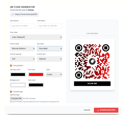 QR Codes for music - The free music qr code generator